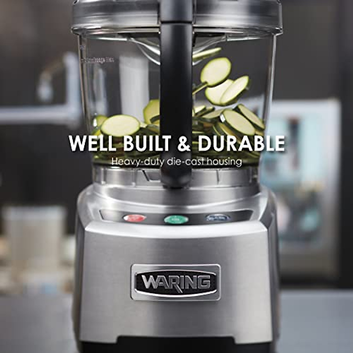 Waring Commercial Sealed Batch Bowl/Continuous Dicing Food Processor with LiquiLock Seal System, 4-Quart