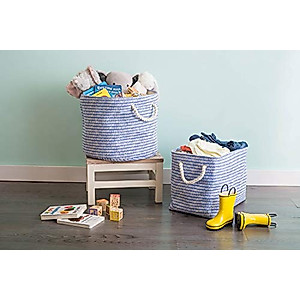 DII Polyester Container with Handles, Keeping Score Storage Bin, Large, Bright Blue