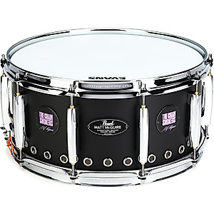 Pearl Matt McGuire Signature Snare Drum - 6.5 x 14-inch - Black Powdered Coat