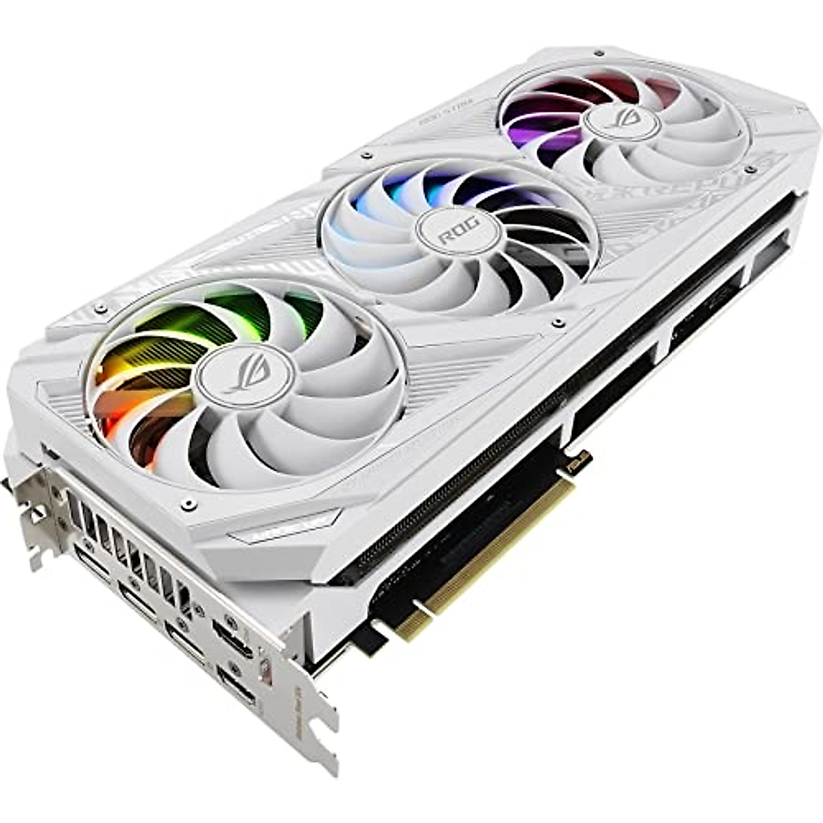 ASUS ROG Strix NVIDIA GeForce RTX 3080 V2 White Edition Gaming Graphics Card (PCIe 4.0, 10GB GDDR6X, LHR, HDMI 2.1, DisplayPort 1.4a, White Color Scheme, Axial-tech Fan Design, 2.9-Slot) (Renewed)