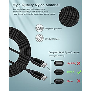 AILKIN 2 Pack Dual Port USB C Car Charger + 2Pack 6ft Fast Charging Type C to C Cable