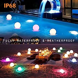 Floating Pool Lights for Swimming Pool, 3 Inch LED Orb Pool Lights that Float, IP68 Waterproof Light up Pool Float, Glow Balls for Pool at Night Lights for Hot tub Pond Garden Lawn Party Decor, 6pack