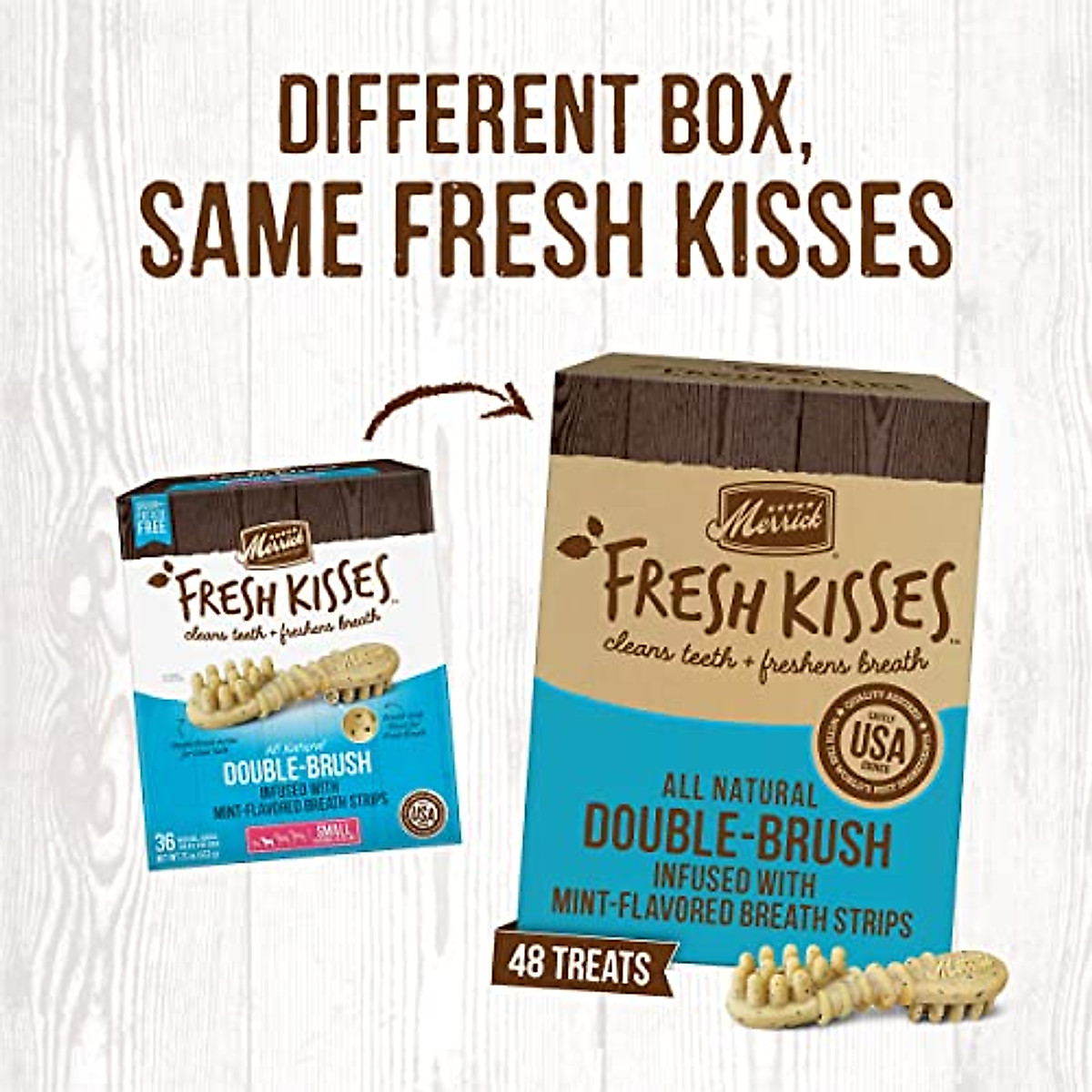 Merrick Fresh Kisses Oral Care Dental Dog Treats for Small Dogs 15-25 lbs