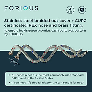 FORIOUS Matte Black Bathroom Faucet Single Handle with Metal Pop-up Drain Stopper, 6" Single Hole Waterfall Bathroom Faucet with Supply Line, RV Bathroom Sink Faucet Black, Black Lavatory Tap one Hole