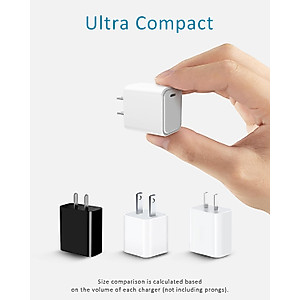 USB C Wall Charger, 2-Pack 20W USB-C Power Adapter Charger Block Compact USB C Charger Fast Charging Adapter for iPhone 15 14 13 12 11, 15Pro,15Pro Max,15Plus,Xs/X, iPad and More