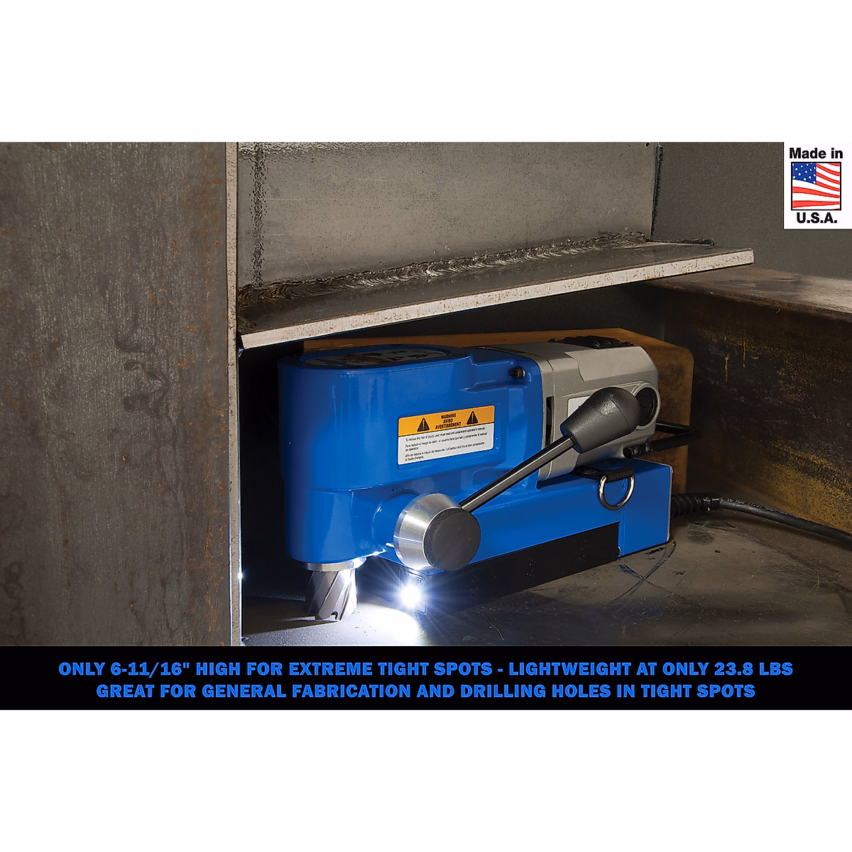 Hougen HMD130 Fabricator’s Kit - Ultra Low Profile lightweight right angle drill with large capacity. Replaces HMD115 and HMD150