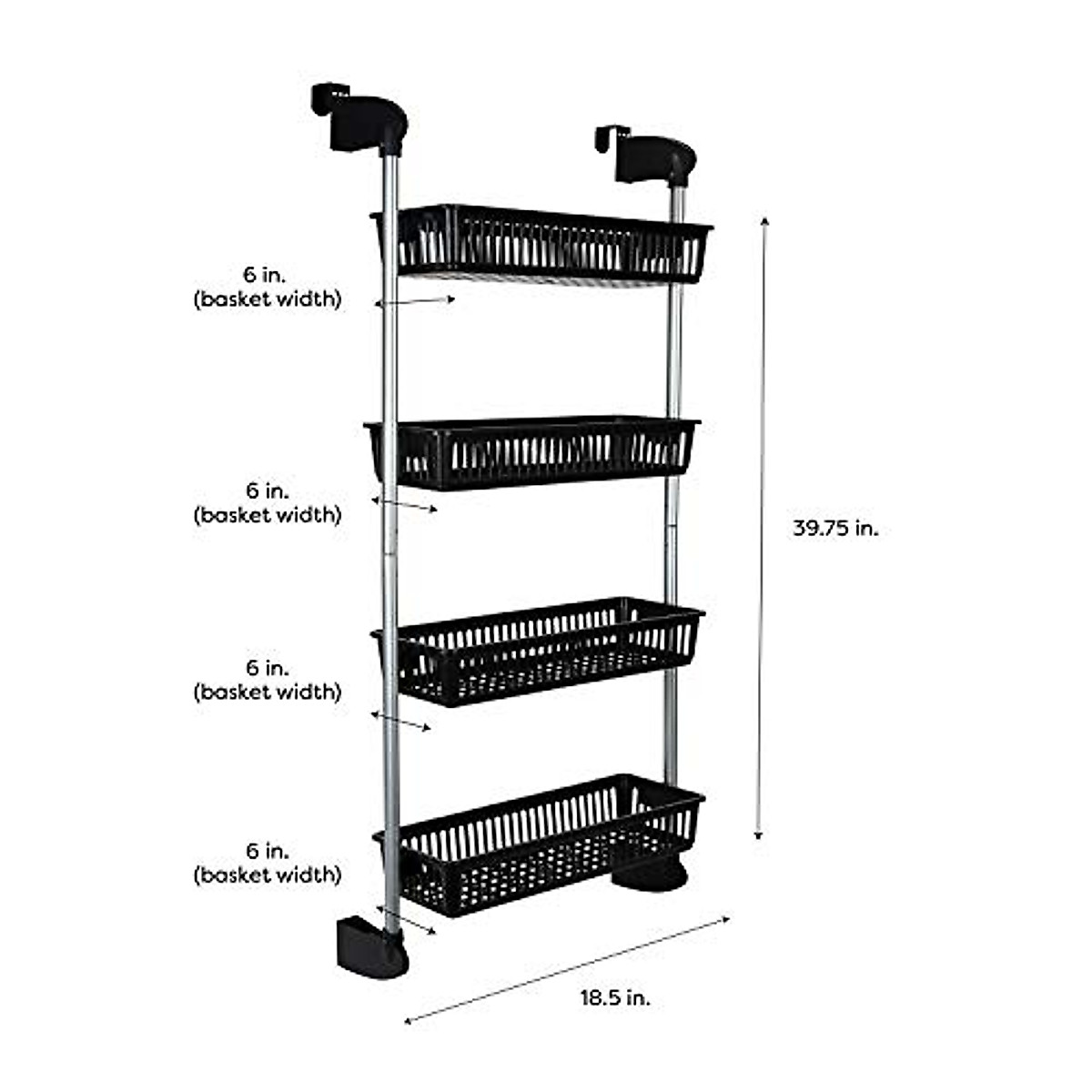 Organize It All Over The Door 4-Basket Hanging Storage Unit With Hooks