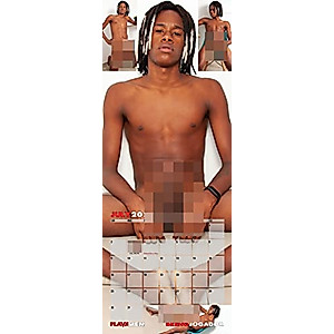 FlavaMen 2023 All Nude Black & Latin Men 13-Month Calendar 8.5 x 22 inch Wall Calendar