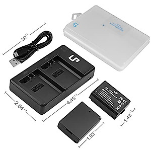 LP-E10 Battery Charger Pack, LP 2-Pack Battery & Dual Slot Charger, Compatible with Canon EOS Rebel T7, T6, T5, T3, T100, 4000D, 3000D, 2000D, 1500D, 1300D & More (Not for T3i T5i T6i T6s T7i)