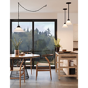 Design House 517664 Millbridge Traditional 1 Indoor Hanging Swag Light with Alabaster Glass Shade for Living Dining Room Bar Area, Oil Rubbed Bronze