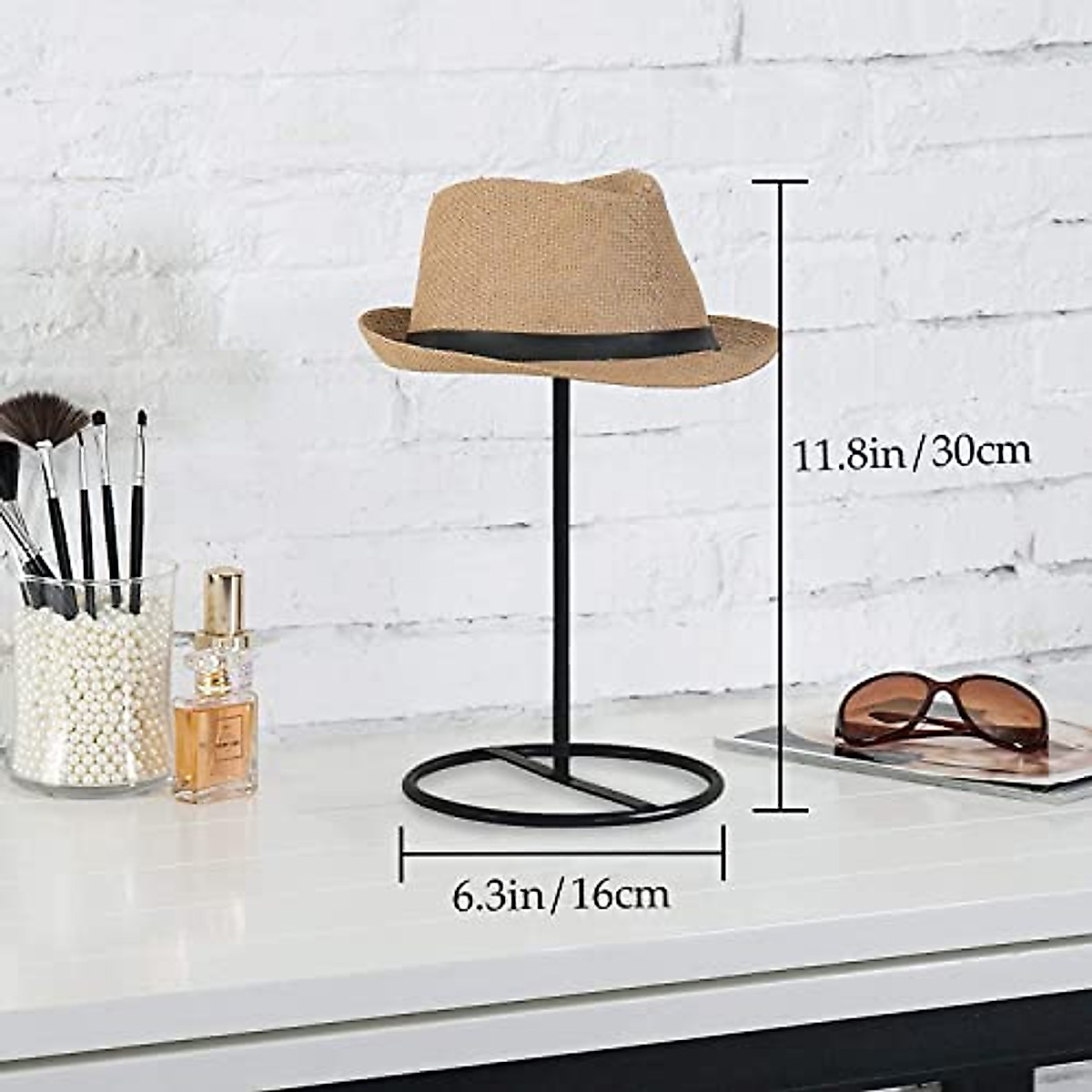 SZCXTOP Metal Wig Stand Holder,Hat Racks,Hat Display Stand,12 inch Stable Sturdy Wig Head Holder, Freestanding Durable Hat Holder Storage Stand,Holders Mannequin Head