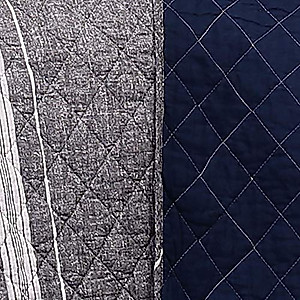 Lush Decor Lush Décor Martlon Stripe 3 Piece Quilt Set, Full/Queen, Gray