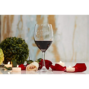 Lushy Wino –W.I.N.O.S. Women In Need Of Sanity. Cute, Novelty, Etched Stemmed, Large 16-Ounce Wine Glass with Funny Sayings in Gift Box