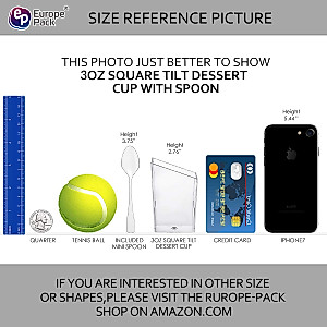 Plastic Dessert Cups with Spoons,Mini Disposable Appetizer Cups Clear Square Slanted Parfait Cups for Party - Set of 24 (3oz square slanted dessert cups)