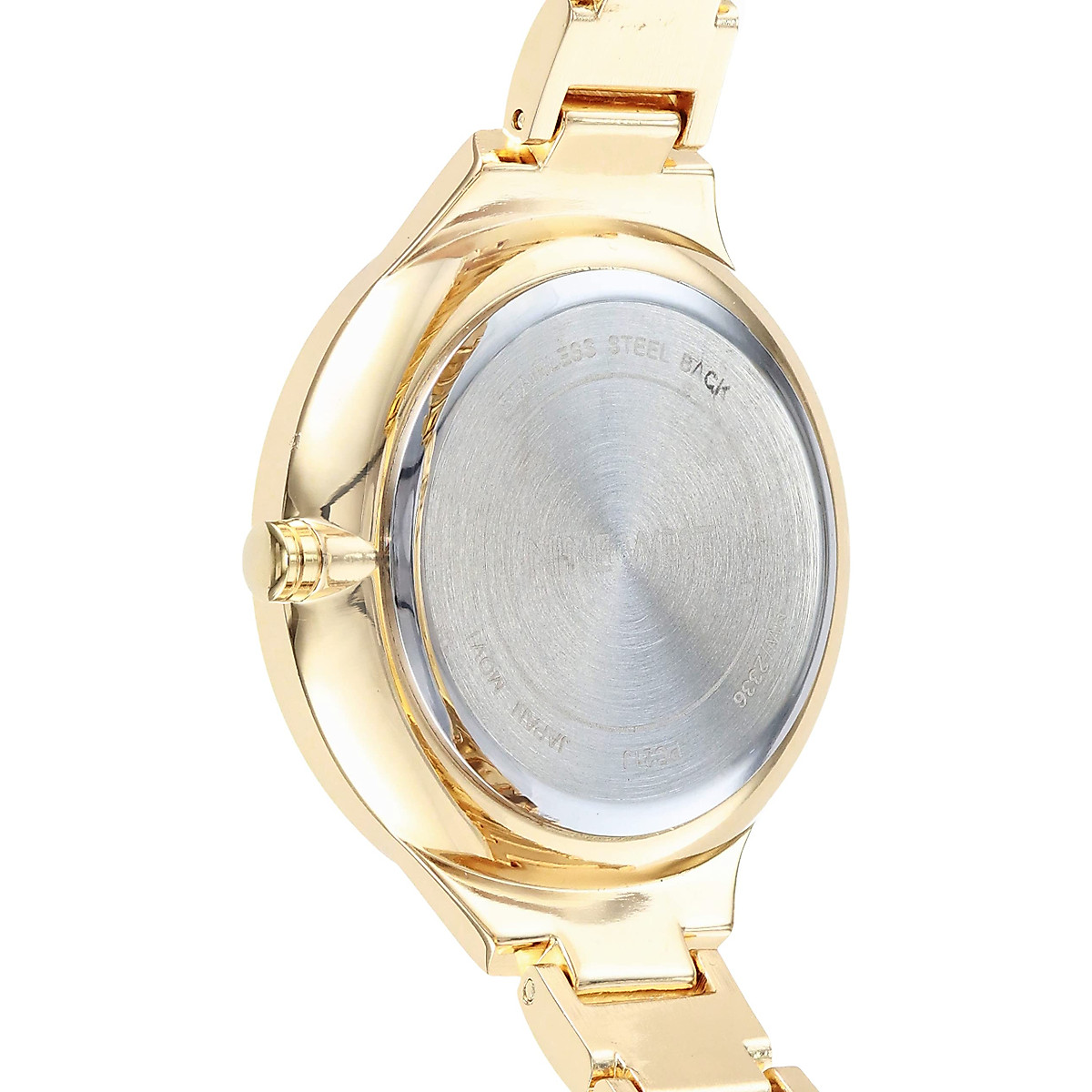 Nine West Women Japanese Quartz Dress Watch with Metal Strap, Gold, 12 (Model: NW/2336GNGB)