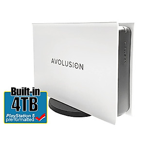 Avolusion PRO-5X Series 4TB USB 3.0 External Gaming Hard Drive for PS5 Game Console (White) - 2 Year Warranty (Renewed)