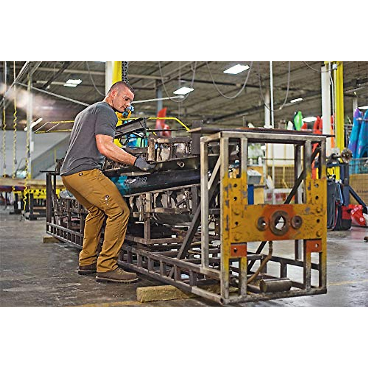 Dickies Men's Relaxed Fit Straight-Leg Duck Carpenter Jean, Black, 34W x 32L