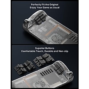 JSAUX Transparent Back Plate Compatible with Steam Deck LCD, DIY Clear Replacement Back Shell Case Compatible with Steam Deck LCD - PC0106 Vents Version [Crystal]