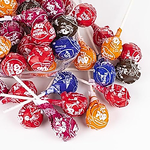 Lollipops with Chocolatey Center - Assorted Fruit Flavors - Individually Wrapped Suckers in Resealable 1LB Bag - Perfect for Easter and More