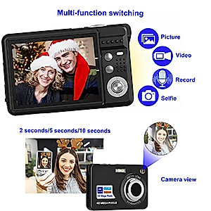 Digital Camera,4k 48 MP Mini Kid Camera,Video Camera 2.7inch Digital Zoom,Pocket Camera for Beginners