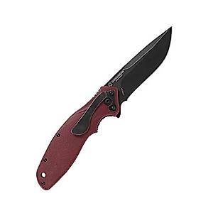 CRKT Shenanigan Maroon Everyday Carry, Plain Edge Blade, Liner Lock, Glass Reinforced Nylon Handle, Pocket Clip K800RKP