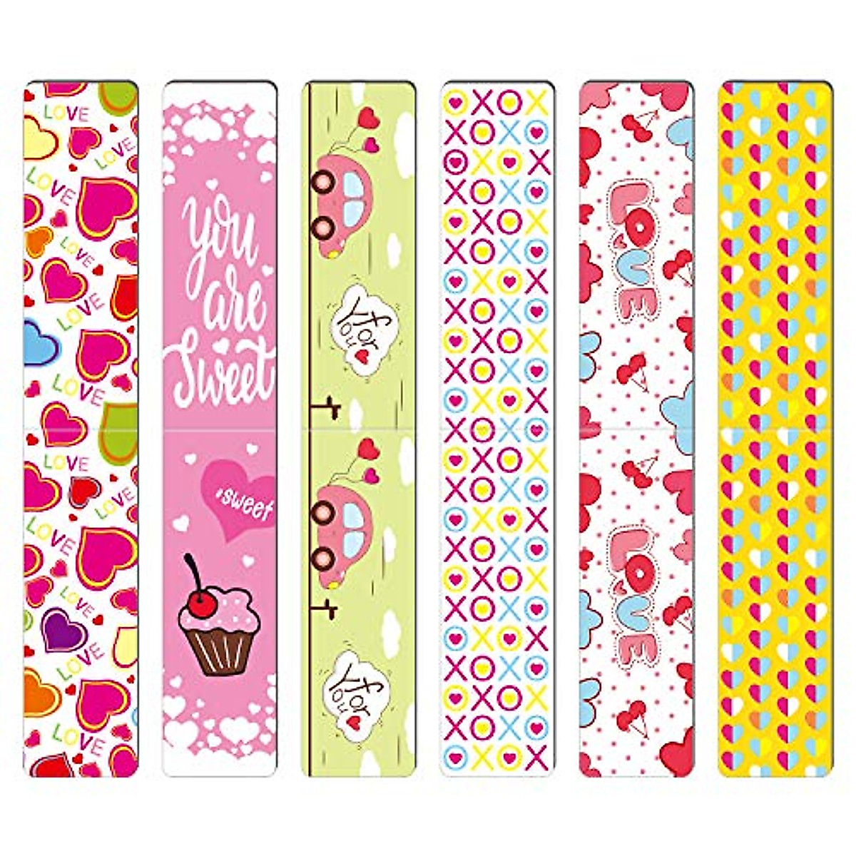 TUPARKA 36 PCS Magnetic Bookmarks Valentine's Day Bookmark Gift for School Prizes and Valentine's Party Favors for Kids