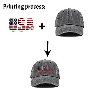 ZMvise Custom Your Picture Text Logo Unisex Vintage Washed Personalized Plain Adjustable Denim Hat Baseball Cap