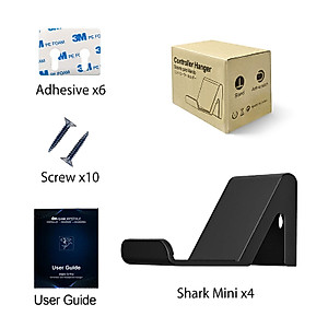 6amLifestyle 4 Pack Controller Holder Stand Built in Anti-Slip Pads for PS5 PS4 Xbox One Switch Pro Gamepad Controller Wall Mount Adhesive/Screws, Universal Controller Accessories Shark 14 Mini