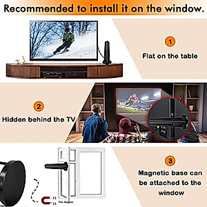 TV Antenna, 2022 Newest HDTV Indoor Digital TV Antenna 130 Miles Range with Amplifier Signal Booster 4K HD Free Local Channels Support All Television -10ft High Performance Coax Cable