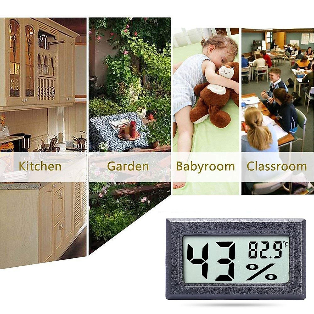 Goabroa Mini Hygrometer Thermometer Digital Indoor Humidity Gauge Monitor with Temperature Meter Sensor Fahrenheit (℉)