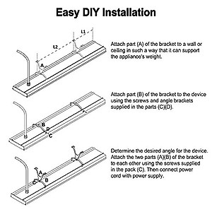 Thermoflow Far Infrared Space Heater with No Glare, Electric Indoor/Outdoor Ceiling/Wall Heater, Quiet Patio Heat with Timer & Remote, HS3000NA 3000W / 1500W at 240 Volts Hard Wired