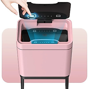 UXZDX Large Smart Kitchen Trash Can Bathroom Automatic Garbage Bags Bedroom Trash Can Stainless Steel