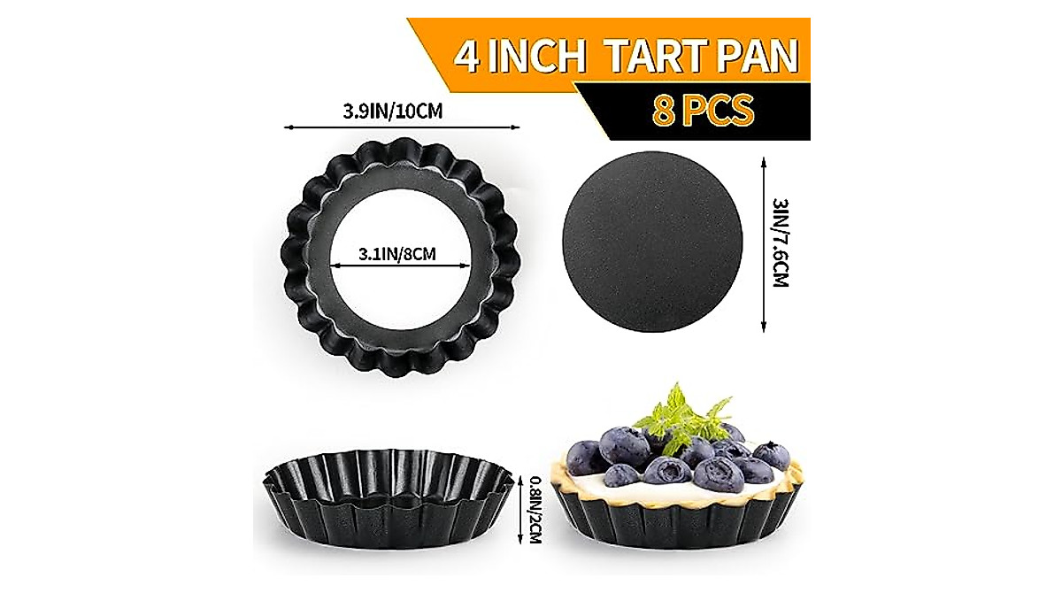 Dwlire 4 Inch Mini Tart Pan Set - Bake with Ease
