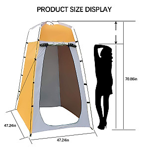 Quick Set Up Outdoor Shower Tent for Camping, Instant Privacy Tent for Beach, Portable Changing Dressing Room Bathroom with Pegs, Poles, Ropes, and Storage Bag - 47.2X47.2X70.8 Inches