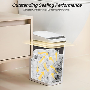 FRESHLIX Bathroom Garbage Can with Lid, 2.6 Gallon Diaper Trash Can, Automatic Trash Cans Touchless, Slim Waterproof Smart Trash Can for Bedroom, Bathroom, Office, Living Room, Toilet, RV