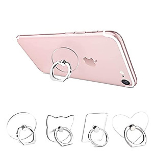 Transparent Phone Ring Stand Holder, 4 Pack Clear Cell Phone Ring Holder, Phone Grip Finger Ring Stand Compatible for Phones, Tablet and Case (B2)