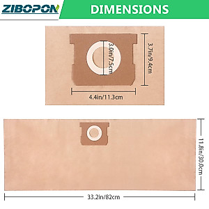 19-3100 Disposable Filter Bag Replacement for Stanley 5-8 Gallon Wet/Dry Vacuums, Dust Collection Vacuum Bags, 8 Pack