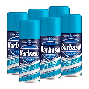 Barbasol Pacific Rush Thick and Rich Shaving Cream, 7 Ounce, Pack of 6
