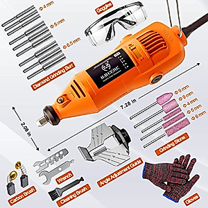 Electric Chainsaw Sharpener Kit, 3 in 1 Chain Saw Sharpener 180w, 5 Speed Craftsman Chainsaw Sharpener with Sharpening Wheels/Stones Set, Handheld Universal Chainsaw Teeth Sharpener Grinder Tool