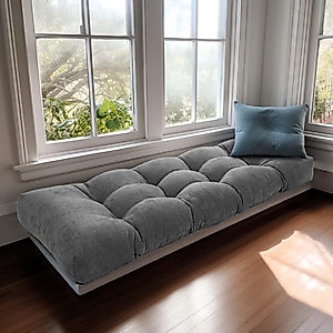 ROFIELTY Bench Cushion 42x16 inch, Patio Furniture Cushions, Indoor/Outdoor Anti-Slip Tufted Swing Seat Cushion, Bench Cushion for Multi-Scene use. (42x16x4 inch, Light Gray)