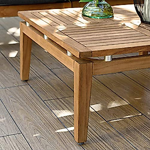 ARMEN LIVING LCARCOTK Arno Outdoor Square Teak Wood Coffee Table