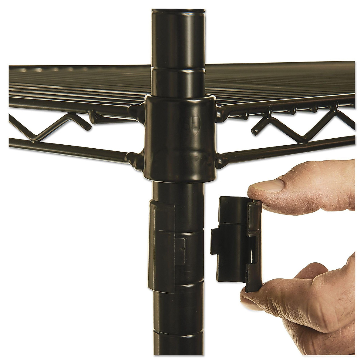 Alera ALE Industrial Heavy-Duty Wire Shelving Starter Kit, 4-Shelf, 48w x 24d x 72h, Black