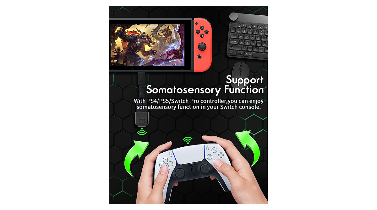 AOLION Wireless Controller Adapter for PS4/PS5 & Switch