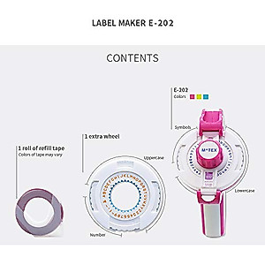 Motex Embossing Label Maker, Label Writer -E-202 (Pink)