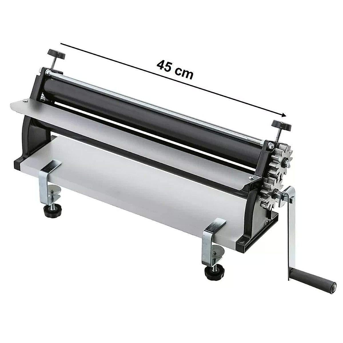 DKN 19-Inch Pizza Dough Roller Machine with Hand Crank - Pasta Maker, Dough Sheeter Features Non-Stick Rollers with Thickness Control - Solid Steel and Aluminum Construction