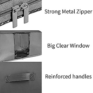 EZCASA Premium Large Capacity Storage Bag – Foldable Closet&Clothes&Blanket Organizer – Reinforced Handles with Durable Handles – For Comforter & Bedding (LARGE 55L)