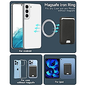 LCYATSI Magnetic Card Wallet Holder with MagSafe for iPhone 12/13/14 Mini/Plus/Pro/Max, Magnetic Cell Phone Wallet Card Holder for Magsafe Compatible with Most of Cell Phone Black