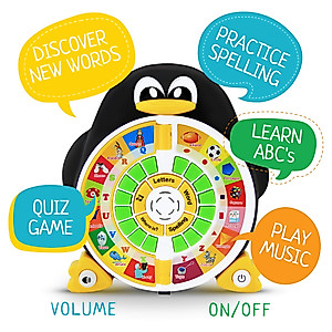 Penguin Power ABC Learning & Educational Toys for Preschoolers - Preschool Learning Activities Toys to Learn ABCs, Words, Spelling, Shapes, Quiz & Songs - Learning Toys for 3+ Year Olds Boys and Girls