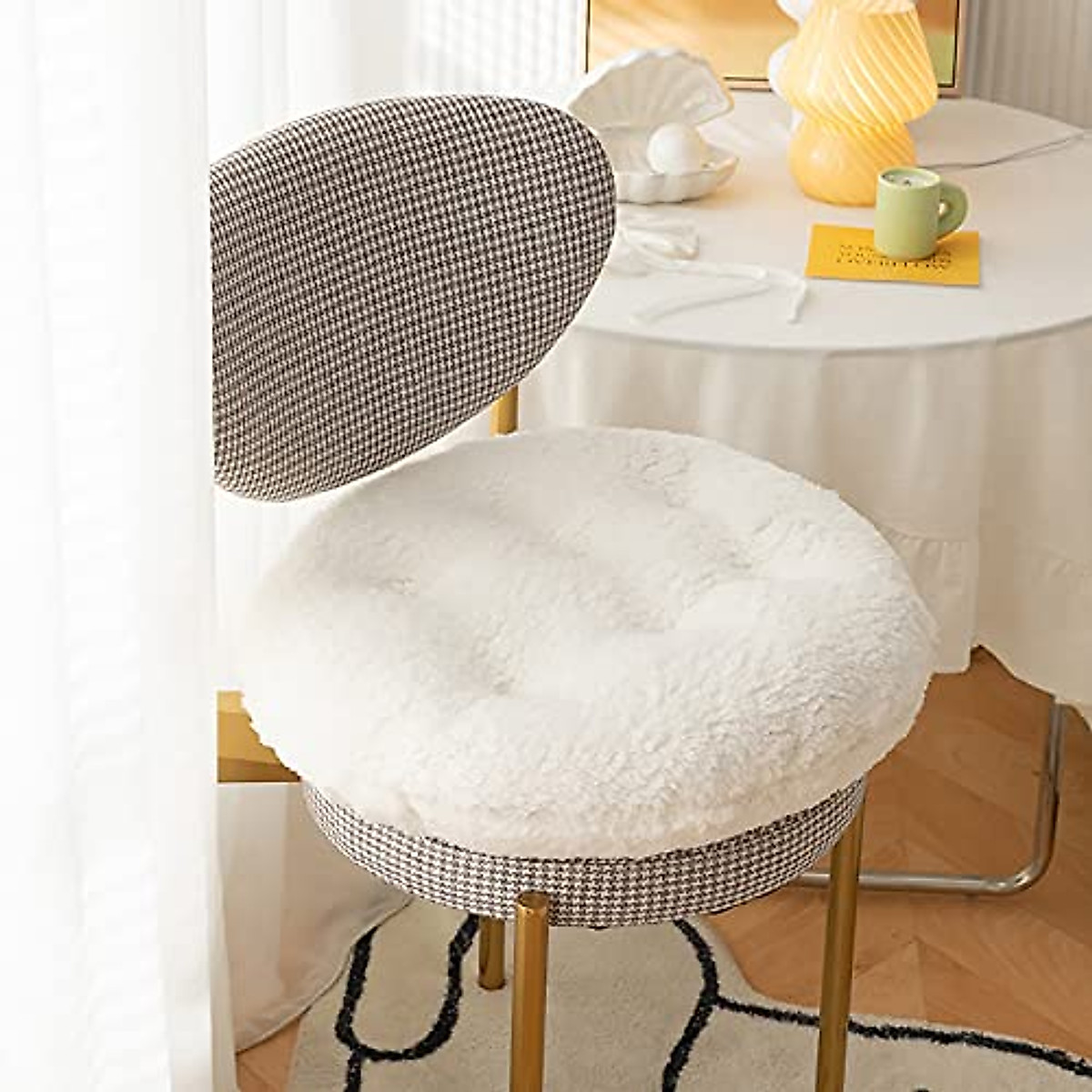 TUNKENCE Chair Mat Chair Cushions with Ties Plush Chair Cushion Dining Chair Cushion for Kitchen Dining Room Office, 16x16 Inch