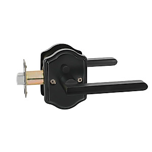 goldenwarm 16 Pack Black Interior Door Handles, Premium Zinc-Alloy Black Door Handle Interior, Contemporary Black Privacy Lever Door Handle for Bedroom, Bathroom